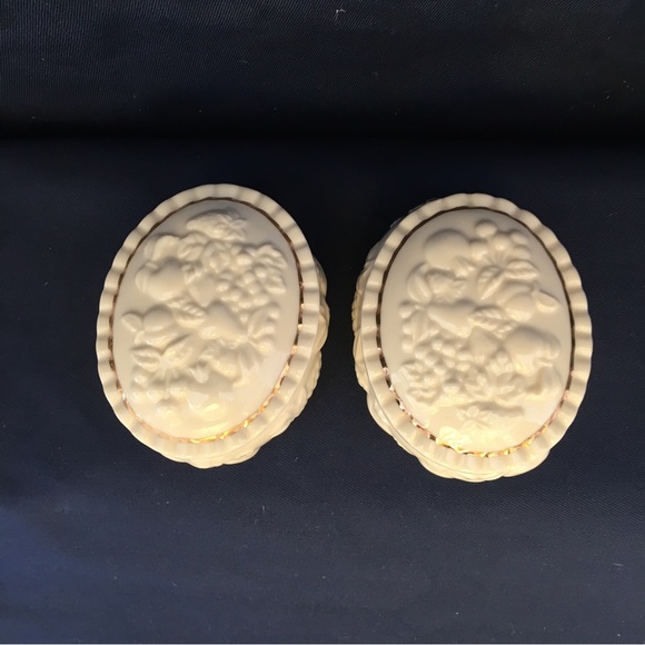 Lenox | Other | Two Lenox Fresh Fruit Trinket Boxes With Lids Gold Trim ...